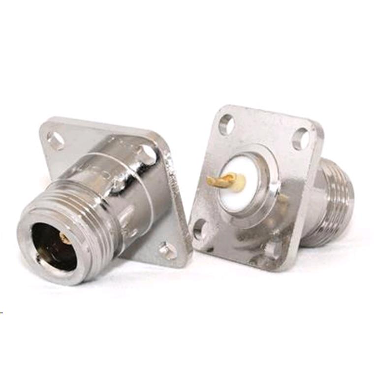 Buy the N-Type Female Panel Mount 4-Hole Flange Connector ( C-N5-Panel ...